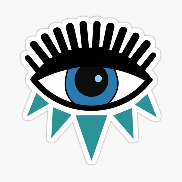 "Blue Art Deco Eye" Sticker by mariaachiarel | Redbubble