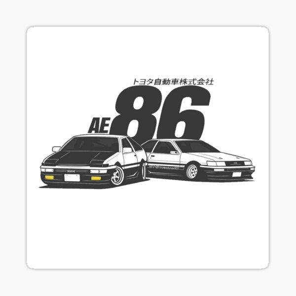 "Stylized AE86 Black and White" Sticker by keithlow1998 | Redbubble