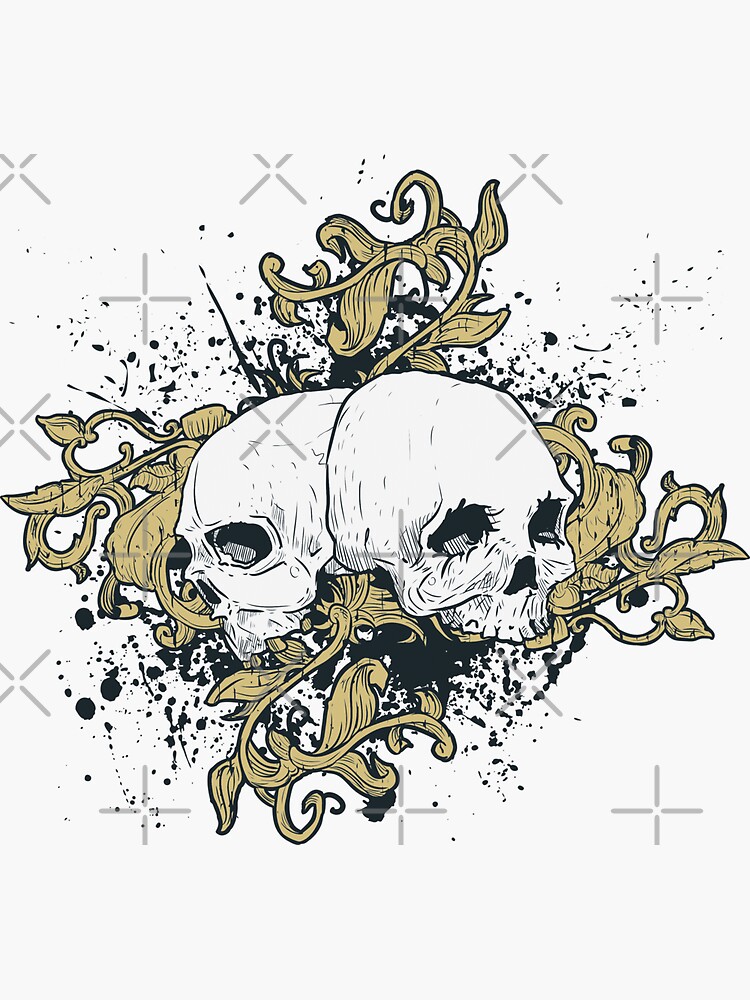 "Split skull" Sticker for Sale by wolfgangrainer | Redbubble