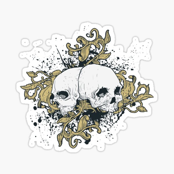 "Split skull" Sticker for Sale by wolfgangrainer | Redbubble