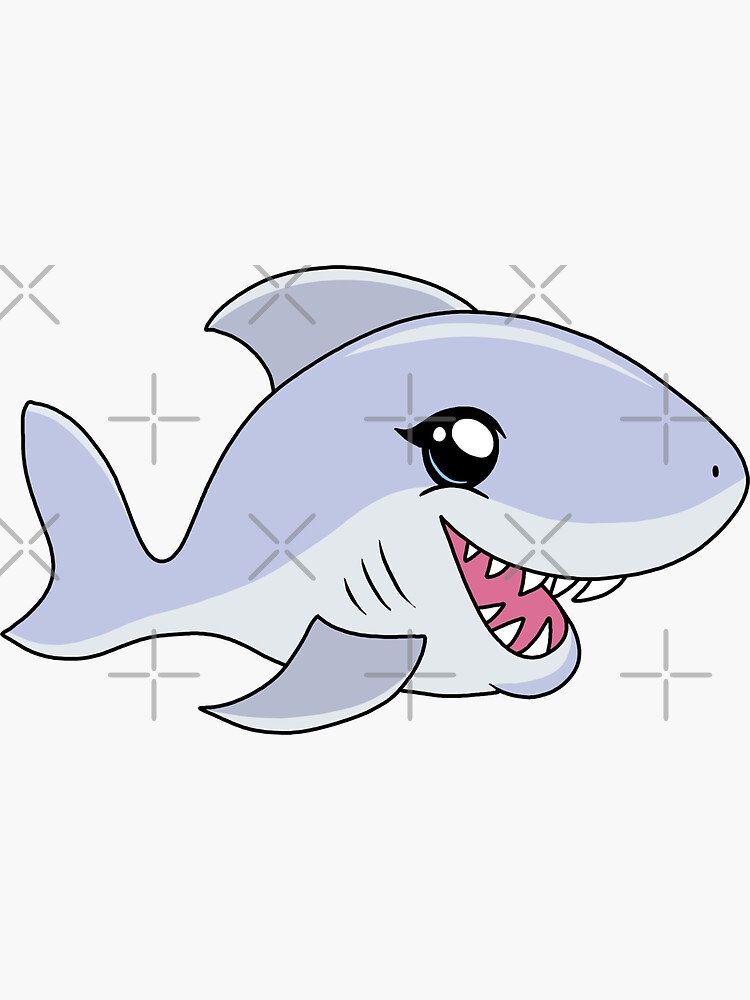"Cute Kawaii Shark " Sticker by ValentinaHramov | Redbubble
