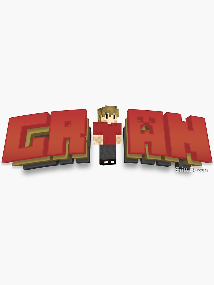 "Grian Stylized Text" Sticker for Sale by Britt Buzan | Redbubble