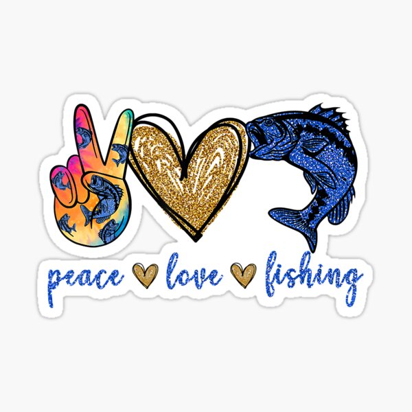 "Tie Dye Peace Sign Love Hippy Fishing Fisherman" Sticker for Sale by ...