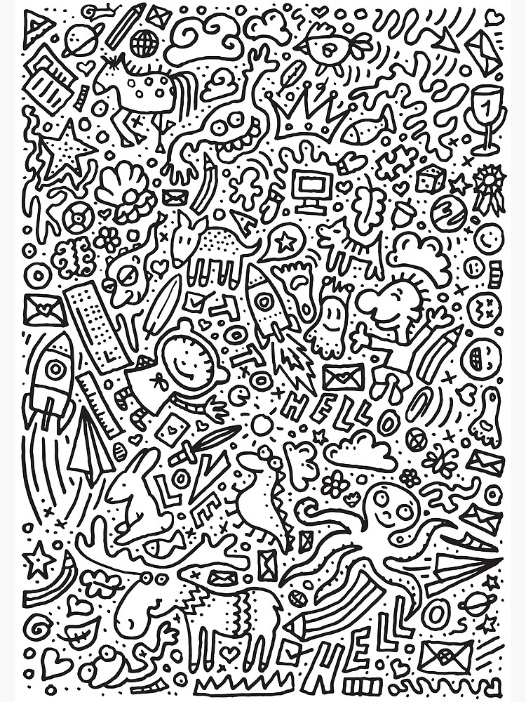 "Cute Funny Doddle Pattern" Poster for Sale by Toto-Hello | Redbubble