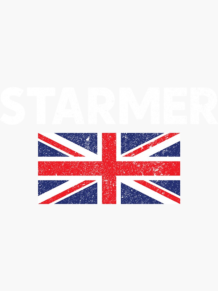 "Keir Starmer Distressed UK Flag Tee" Sticker for Sale by samraheel ...