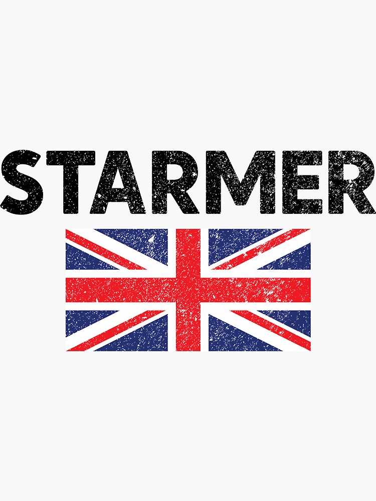 "Keir Starmer Distressed UK Flag Tee" Sticker for Sale by samraheel ...