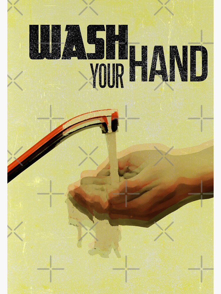 "Wash Your Hand vintage design" Sticker for Sale by crylephane | Redbubble