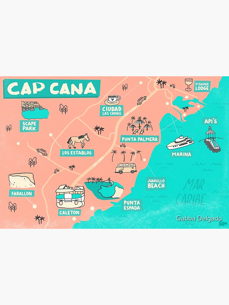 Póster «Mapa de Cap Cana» de gabbadelgado | Redbubble