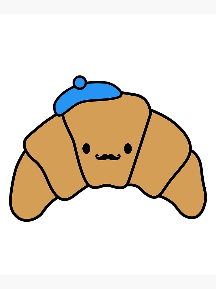 "Kawaii Croissant with Moustache and Beret Cute France Souvenir ...