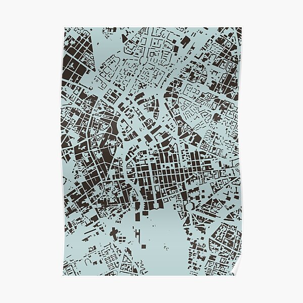 Typo City Map Neighborhoods Graphic Cities Pictures Letters Map Poster ...
