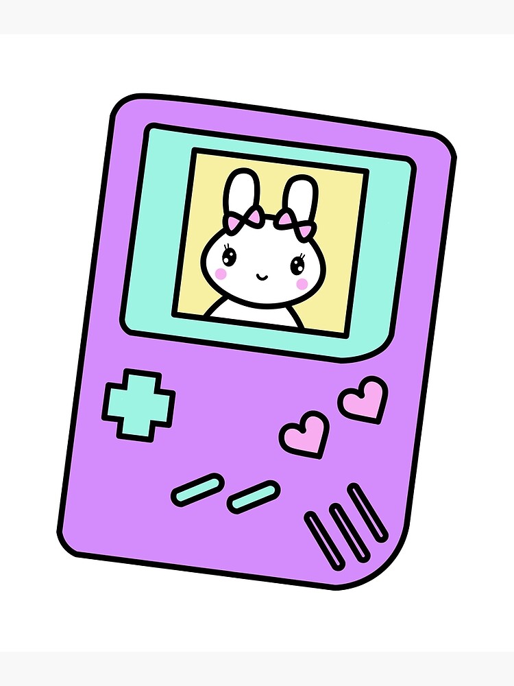 "Kawaii Gamer Console Retro Inspired ft. Cute Bunny " Poster by ...