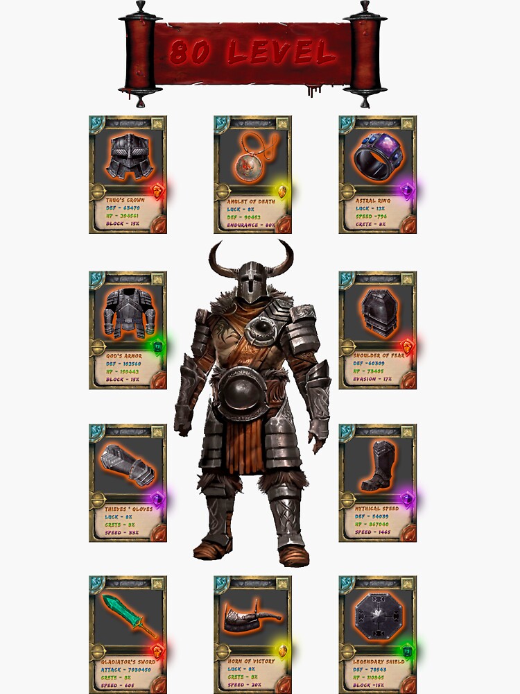 "Level 80 HERO!" Sticker by Andrey-Pavlov | Redbubble