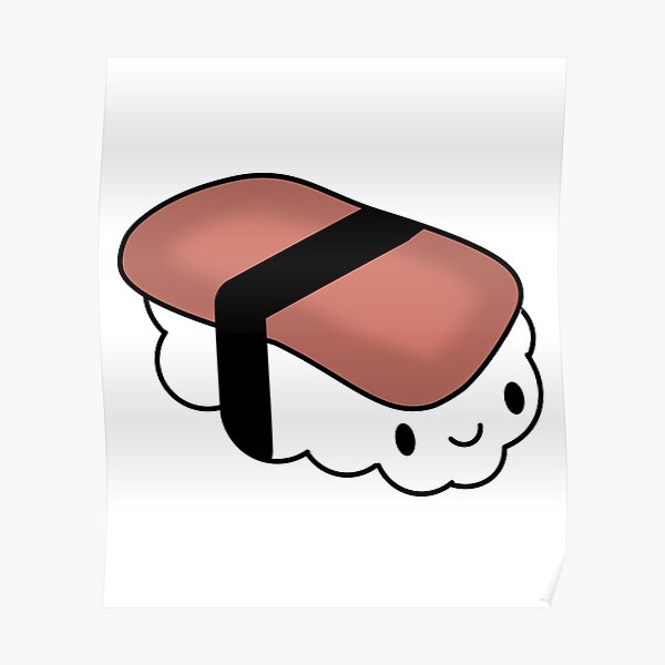 "Kawaii Musubi Cute Hawaii Souvenir Asian Food Shirt" Poster by ...