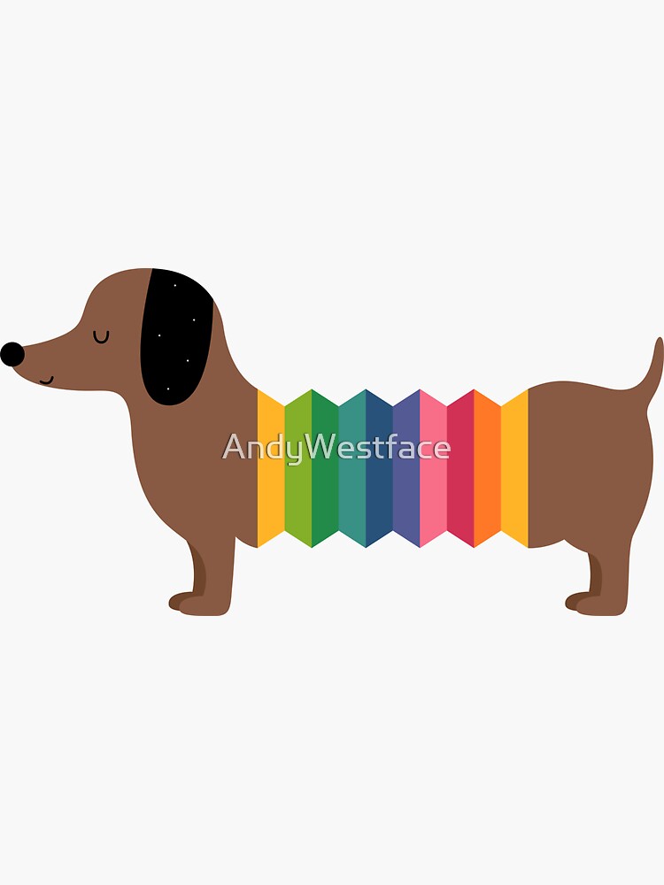 "Rainbow Dooooog" Sticker for Sale by AndyWestface | Redbubble