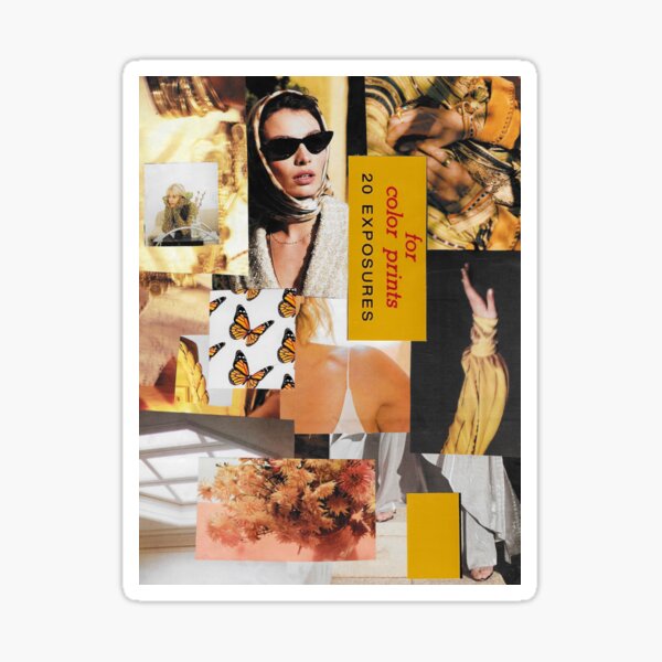 "YELLOW HUES VOGUE COLLAGE" Sticker by mcmahon4207 | Redbubble
