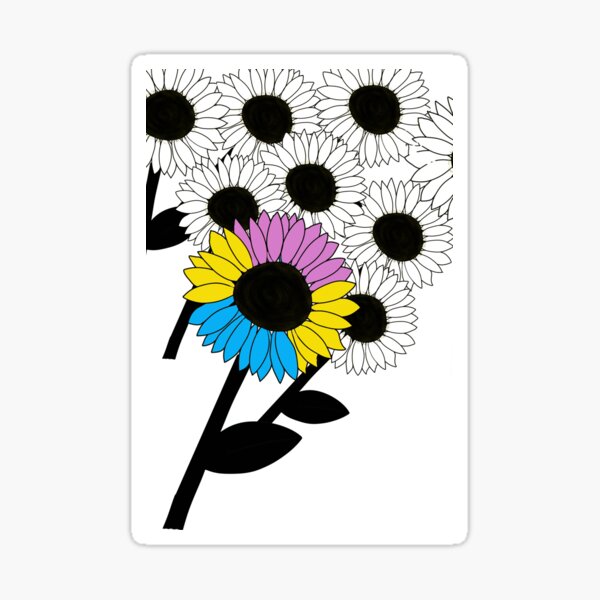"Pan Pride Sunflowers " Sticker by adventurlex | Redbubble