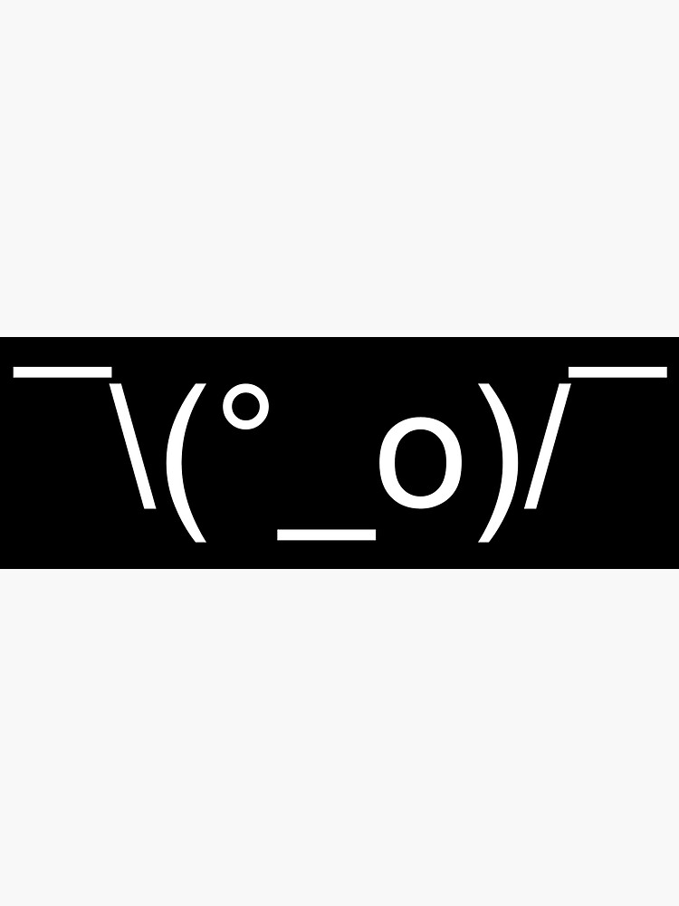 "Cute Shrug Meh Kaomoji Emoji (white / black)" Sticker for Sale by ...