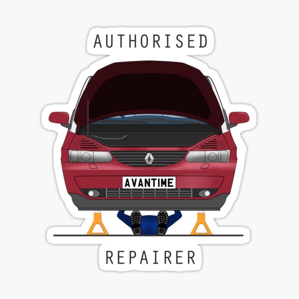 "Authorised Avantime Repairer (Mars Red)" Sticker by Manic2019 | Redbubble
