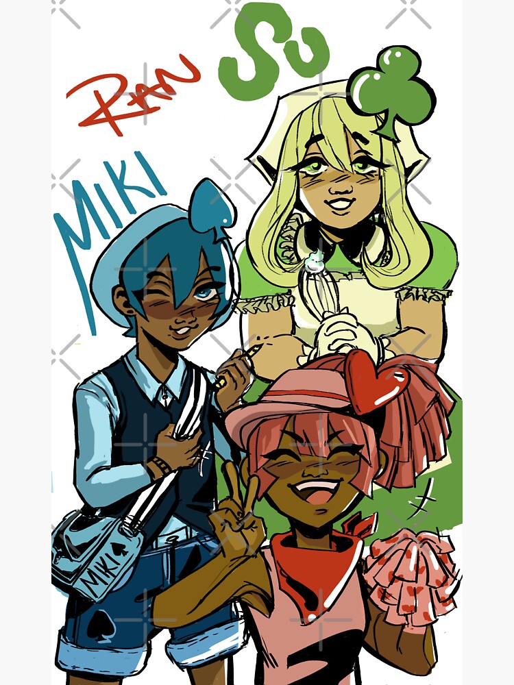 "Ran, Miki and Su!" Sticker for Sale by SamCampos | Redbubble