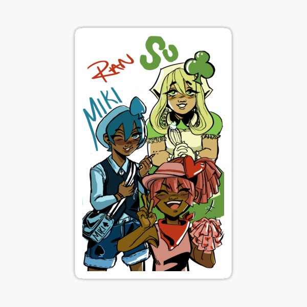 "Ran, Miki and Su!" Sticker for Sale by SamCampos | Redbubble