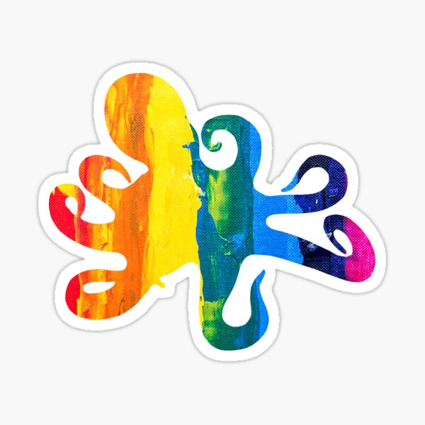 "Rainbow Paint Octopus" Sticker for Sale by blue-jay-art | Redbubble