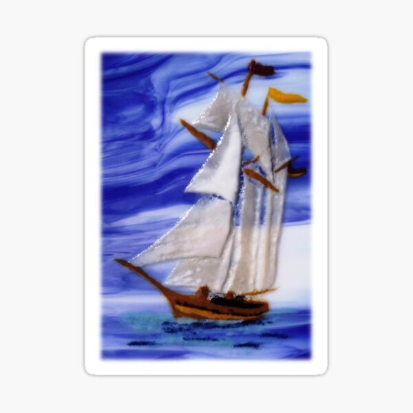 "Schooner under full sail" Sticker by castlewindow | Redbubble