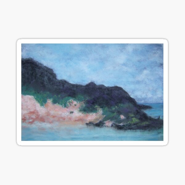 "Island's Edge (pastel)" Sticker for Sale by nikihilsabeck | Redbubble