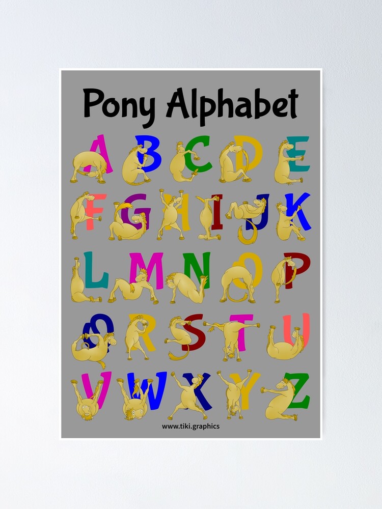 "Pony Alphabet Chart, Colourful" Poster by piedaydesigns | Redbubble