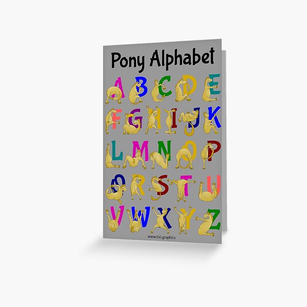 "Pony Alphabet Chart, Colourful" Greeting Card for Sale by ...