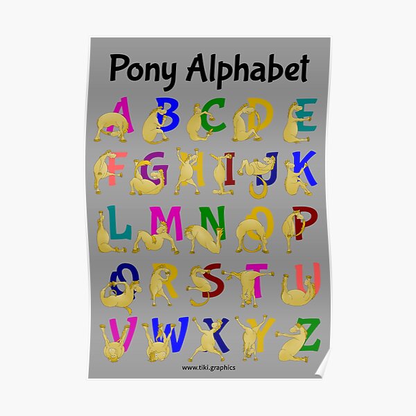 "Pony Alphabet Chart, Colourful" Poster by piedaydesigns | Redbubble