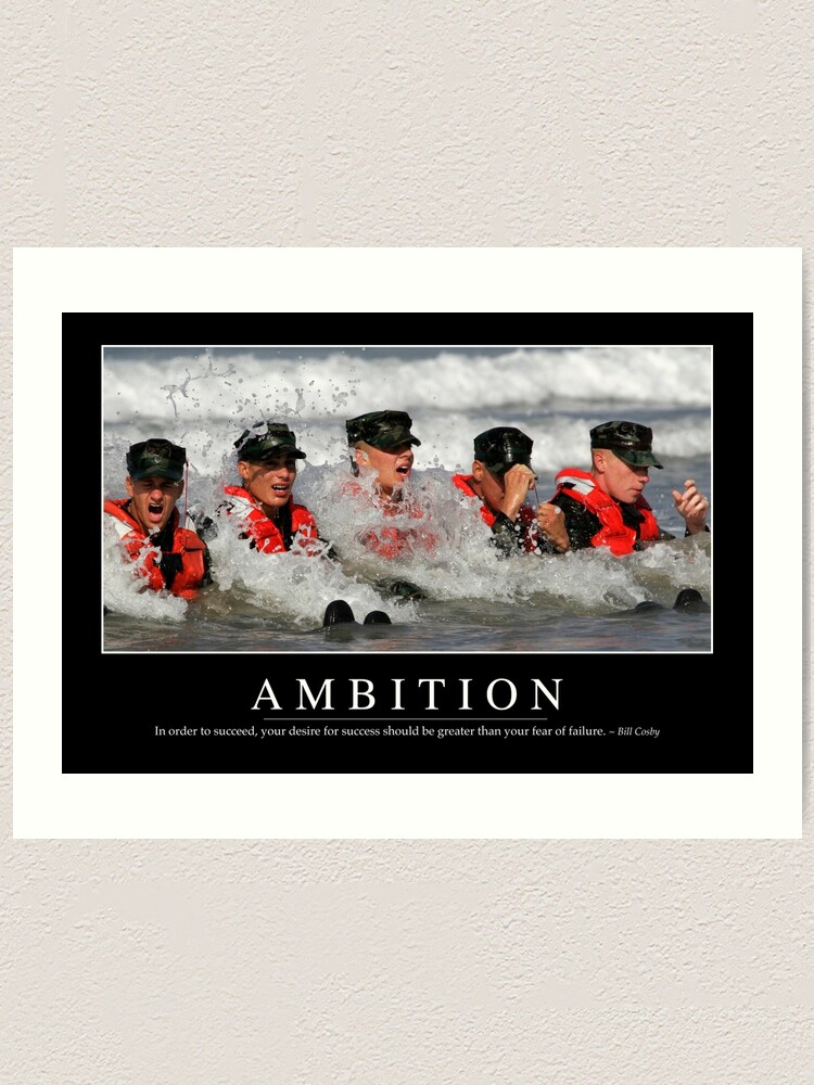"Ambition: Inspirational Quote and Motivational Poster" Art Print for ...