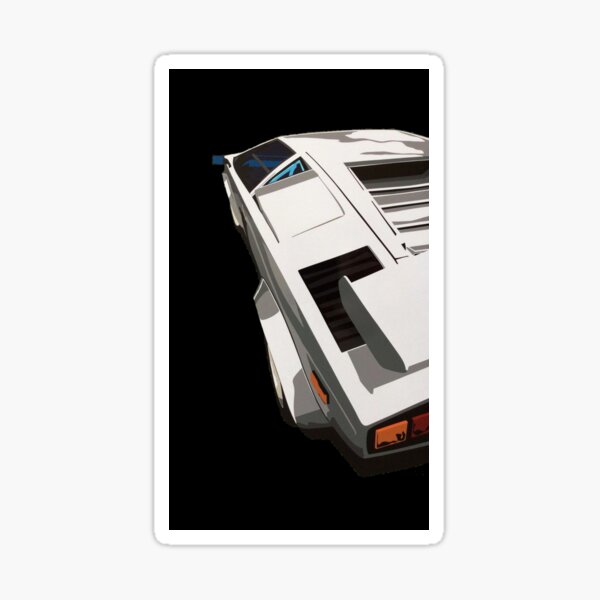 "White Countach Half Rear" Sticker for Sale by keithlow1998 | Redbubble