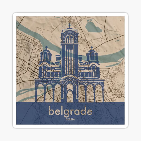"Map + Silhouette | Belgrade" Sticker for Sale by CPTVDesign | Redbubble