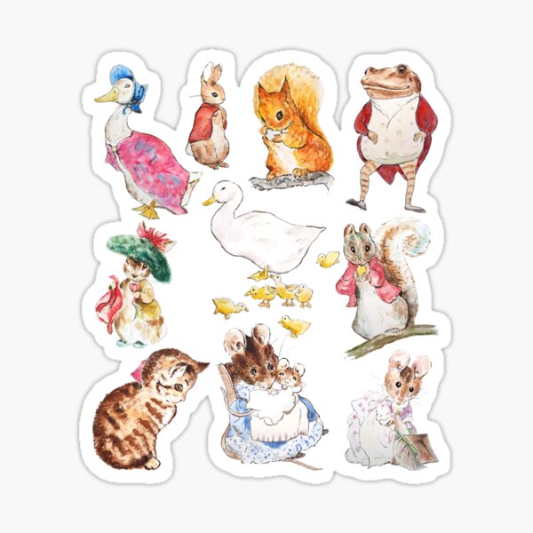 Pegatina «Cuentos de Peter Rabbit personajes Beatrix Potter 2 animales ...