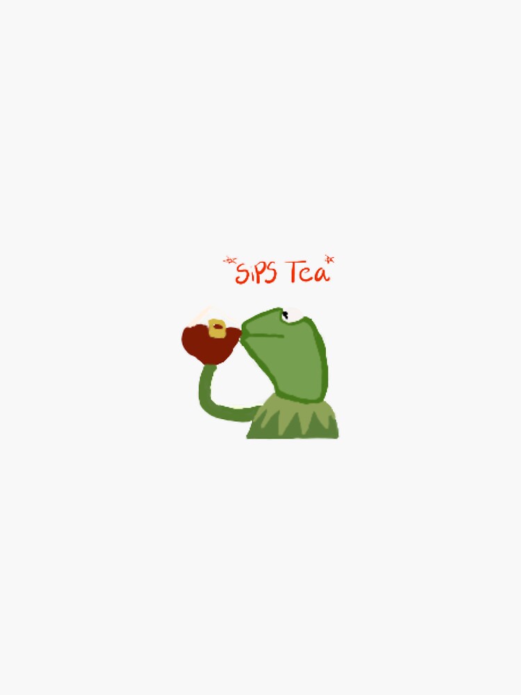"Kermit the frog drinking tea Merch" Sticker for Sale by Noras-Designs ...