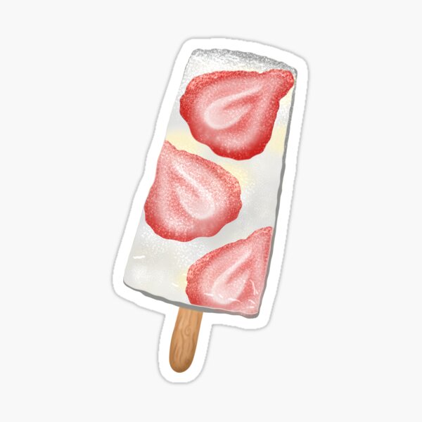 "Mexican Paleta de crema de fresa" Sticker for Sale by Toonskid | Redbubble