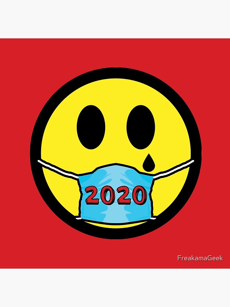 "Corona Virus 2020 Sad Face Emoji" Pin by FreakamaGeek | Redbubble