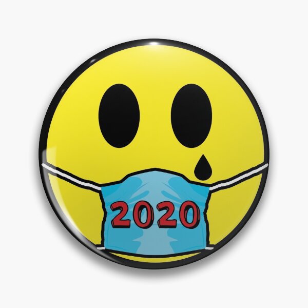 "Corona Virus 2020 Sad Face Emoji" Pin by FreakamaGeek | Redbubble