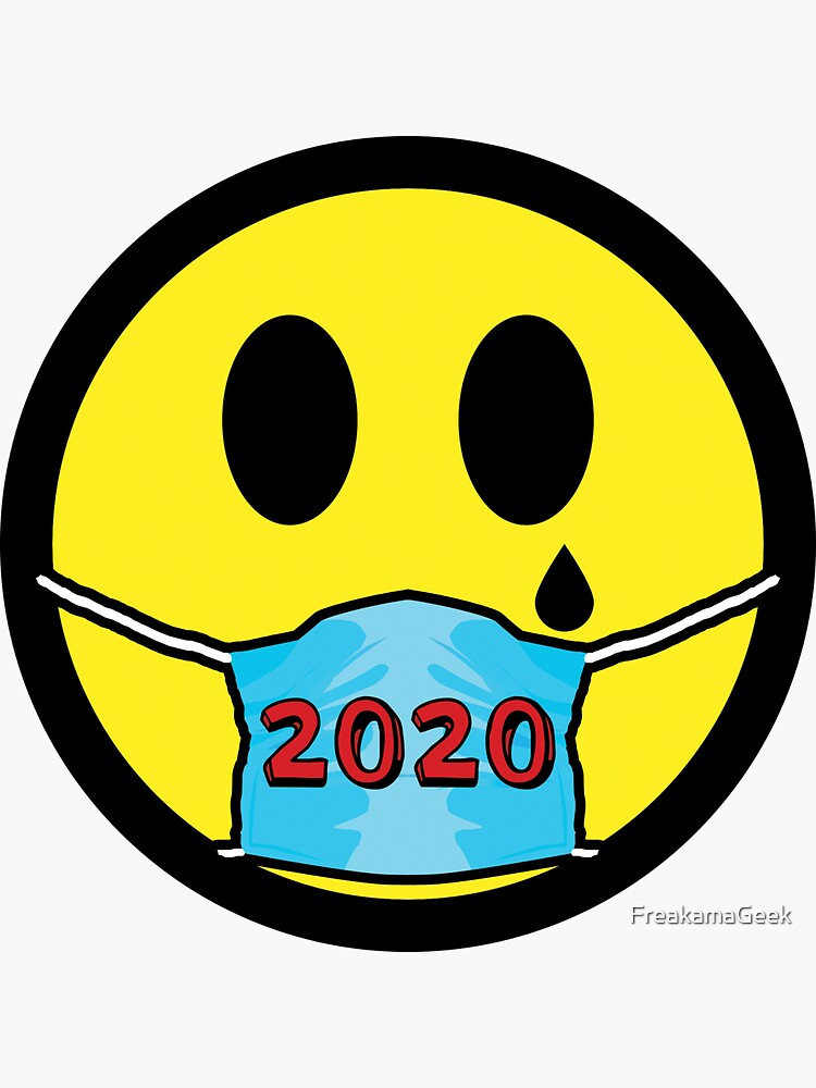 "Corona Virus 2020 Sad Face Emoji" Sticker for Sale by FreakamaGeek ...