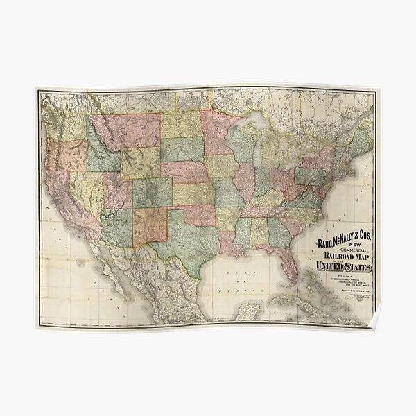 "Vintage United States Railroad Map (1907)" Poster by BravuraMedia ...