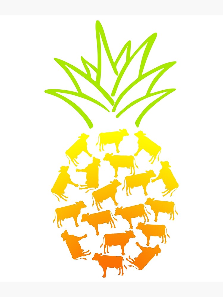 "Cow Pineapple" Poster by Kennation | Redbubble