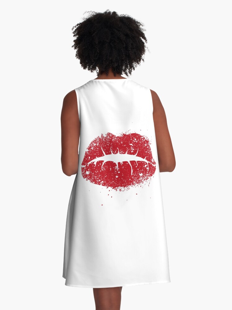 "Red stylish lips" A-Line Dress for Sale by savanamms6 | Redbubble