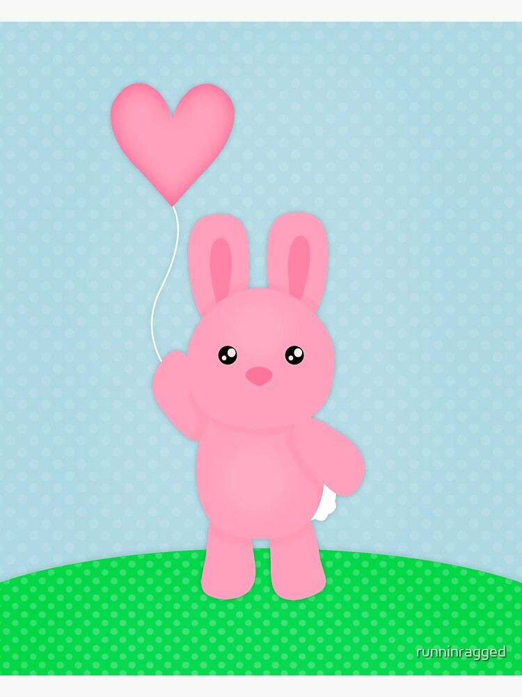 "Cute Pink Bunny" Poster for Sale by runninragged | Redbubble