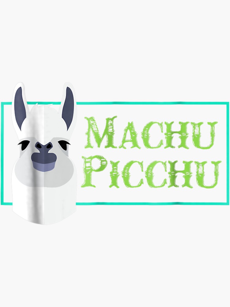 "Machu Picchu Peru Llama Souvenir T shirt" Sticker for Sale by ...