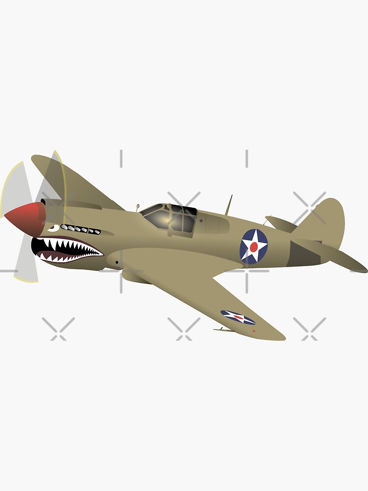 "WW2 P-40 Warhawk Airplane" Sticker for Sale by NorseTech | Redbubble