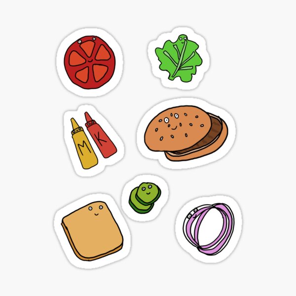 "Burger Sticker Pack" Sticker by Msmith5538 | Redbubble