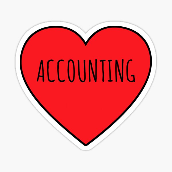 "I Love Accounting Heart" Sticker for Sale by brandonv111 | Redbubble