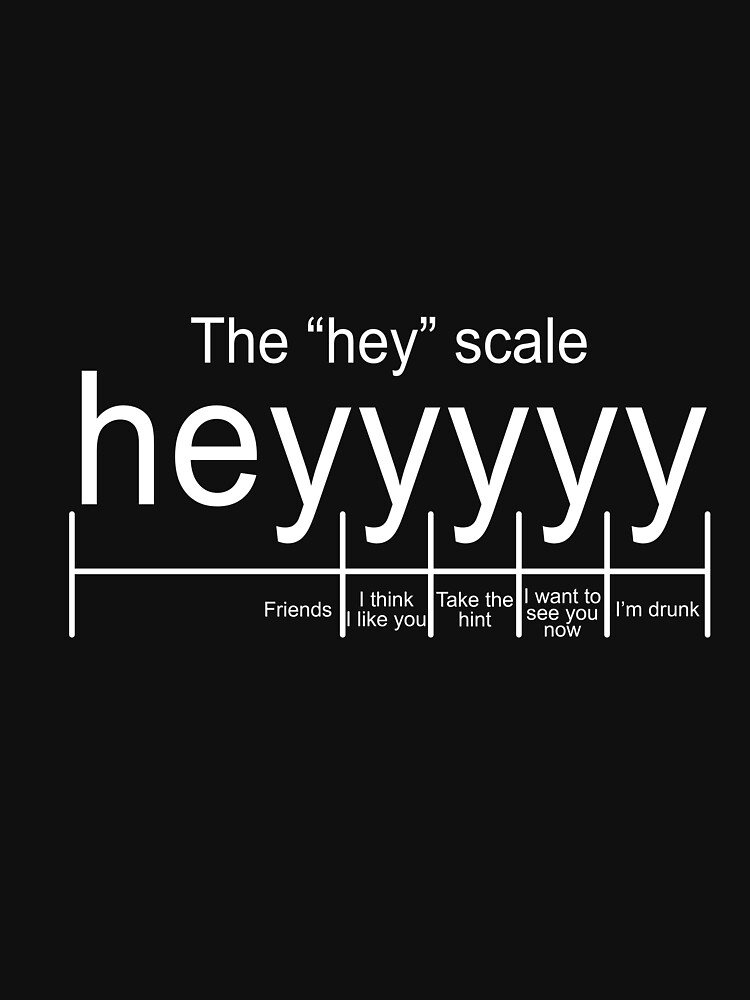 "The 'hey' scale" T-shirt for Sale by MeaLay7 | Redbubble | funny t ...