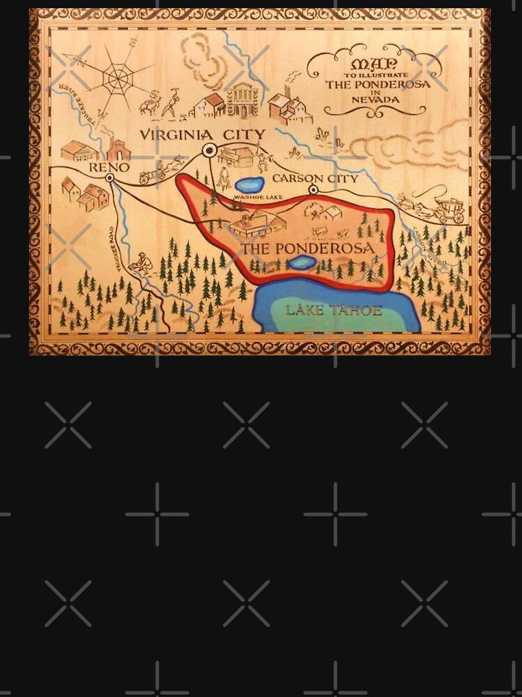 "Ponderosa Map Bonanza" T-shirt for Sale by symbolized | Redbubble ...