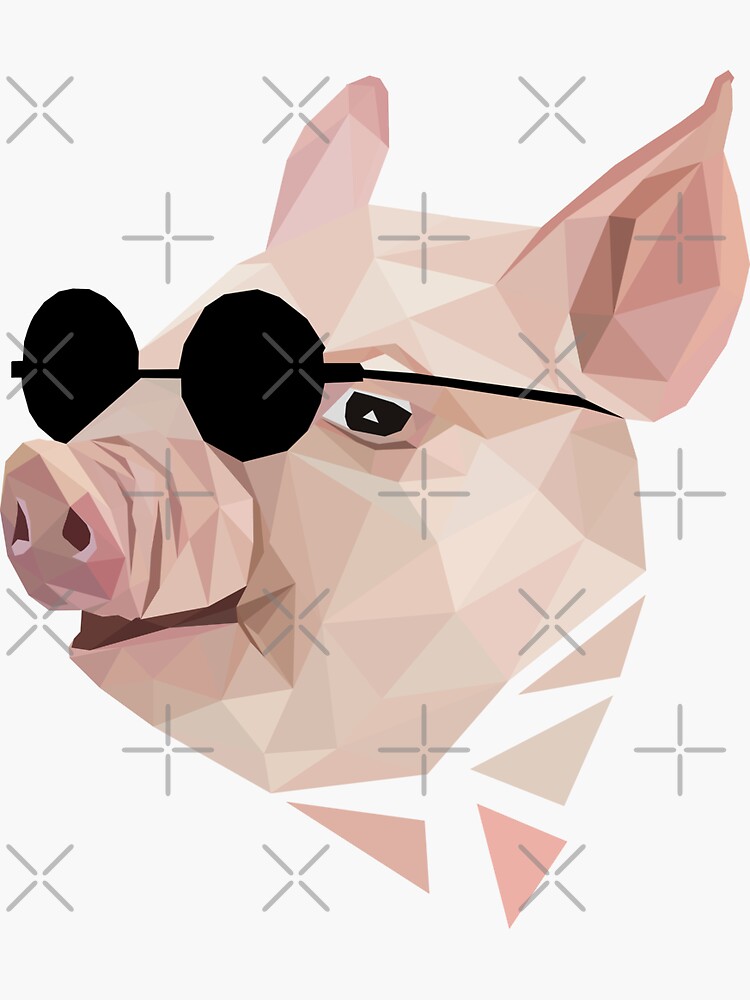 "Cool Pig " Sticker for Sale by kingswag | Redbubble